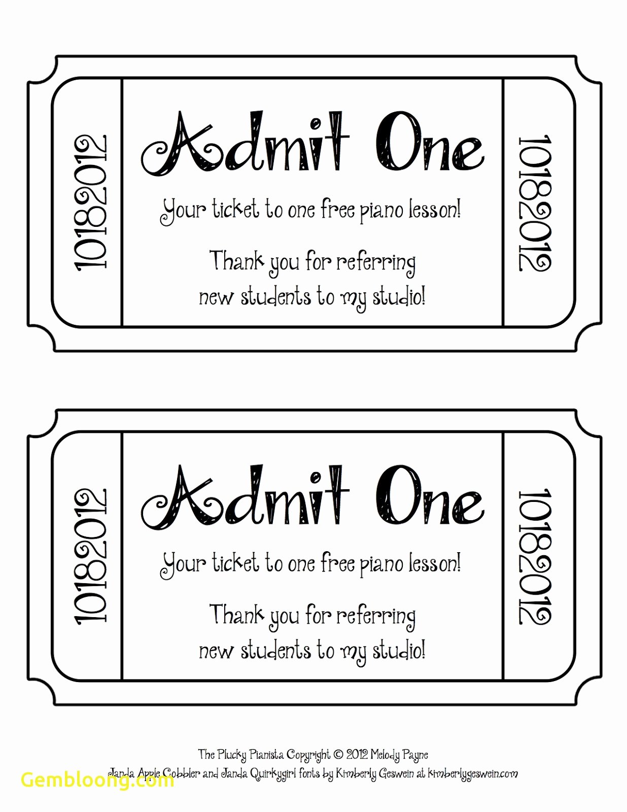 Admit One Ticket Template Printable Printable World Holiday