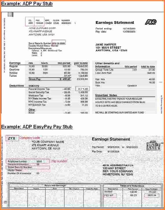 Adp Pay Stub Template Stcharleschill Template