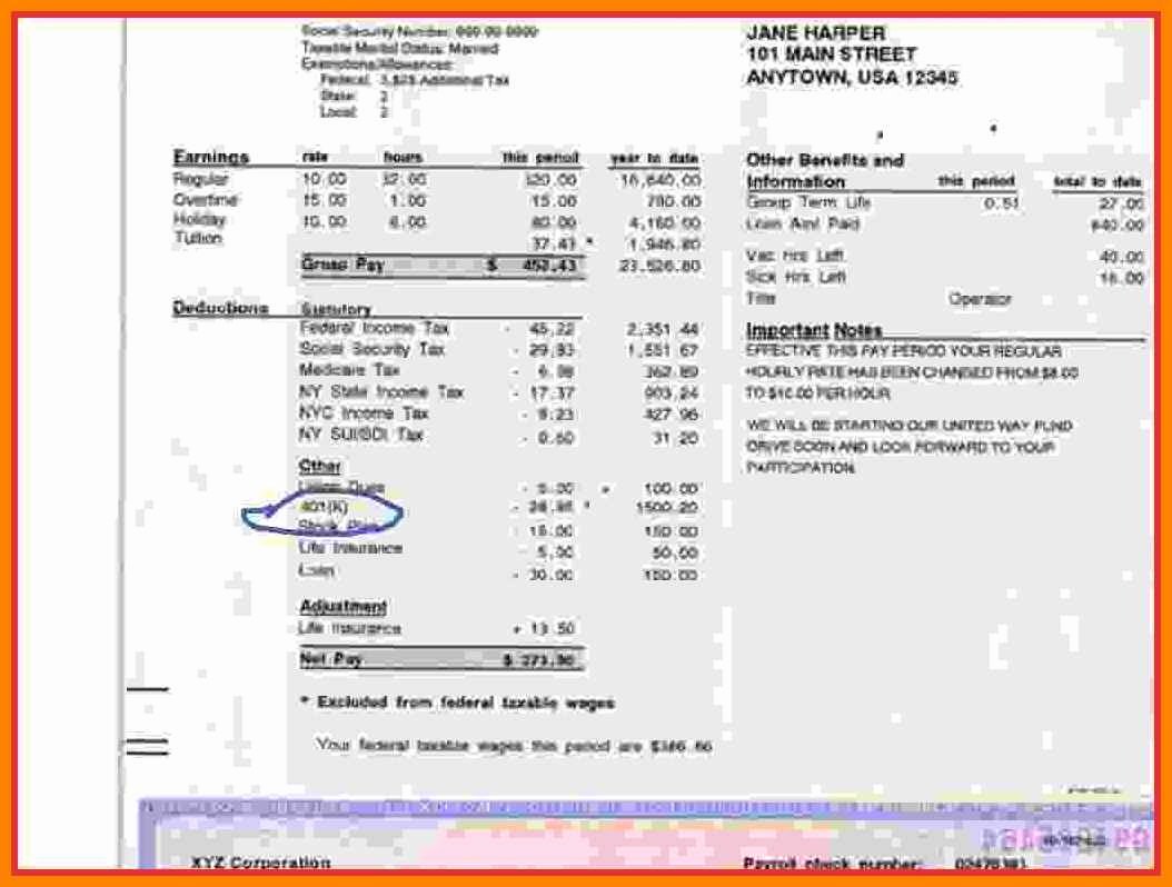 Adp Pay Stub Template Stcharleschill Template