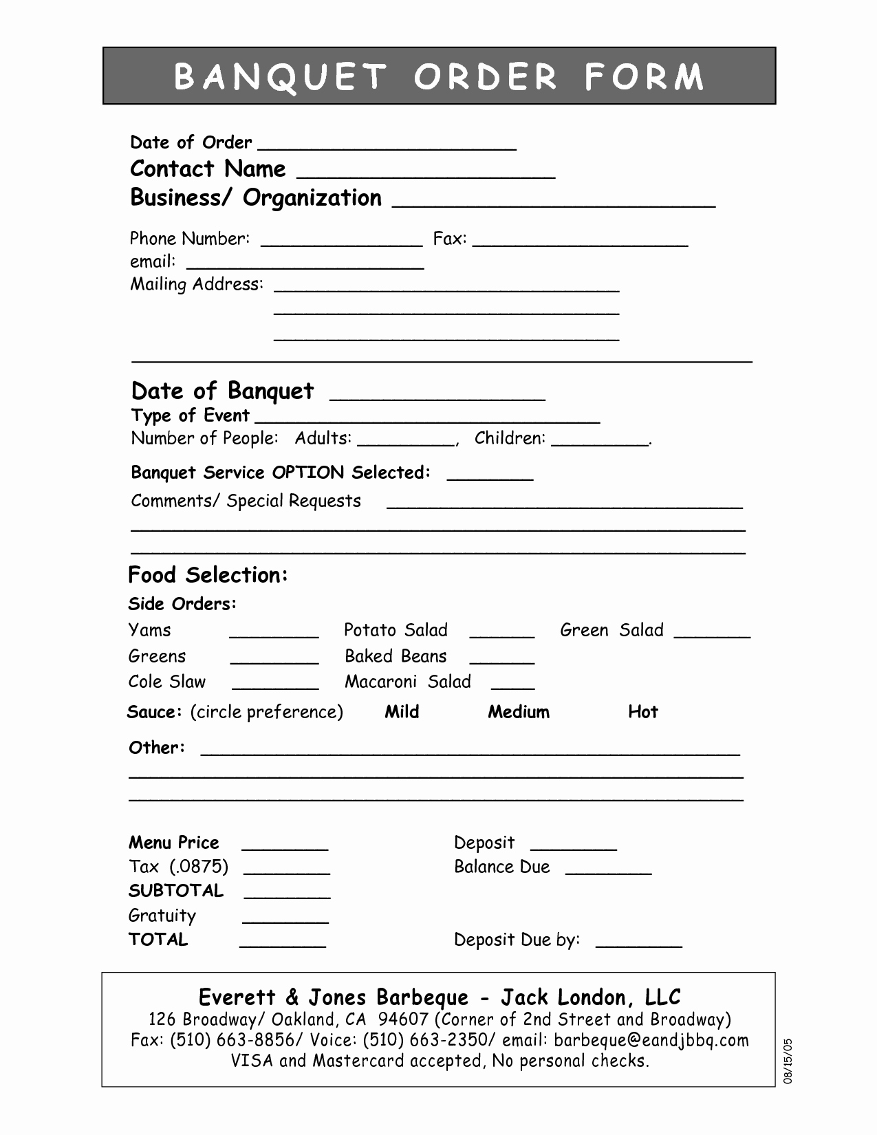 Banquet Event Order Template Stcharleschill Template