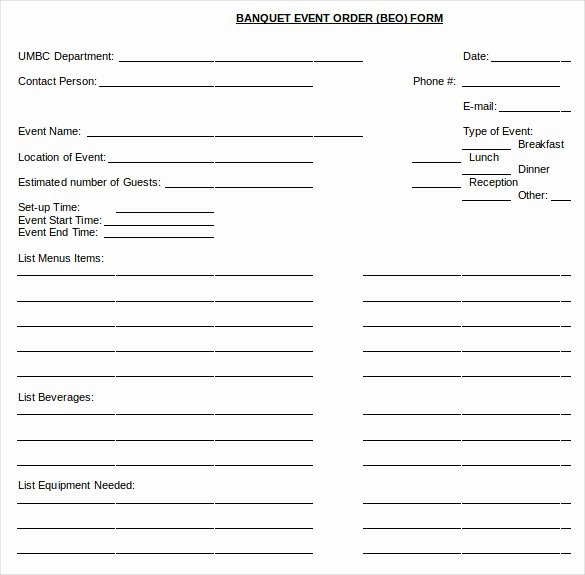 Banquet Event Order Template Stcharleschill Template