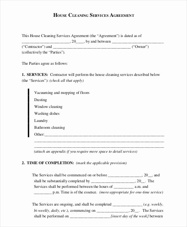 Commercial Cleaning Contract Template Stcharleschill Template