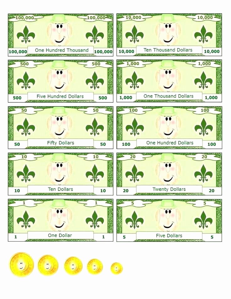 Editable Play Money Template Stcharleschill Template
