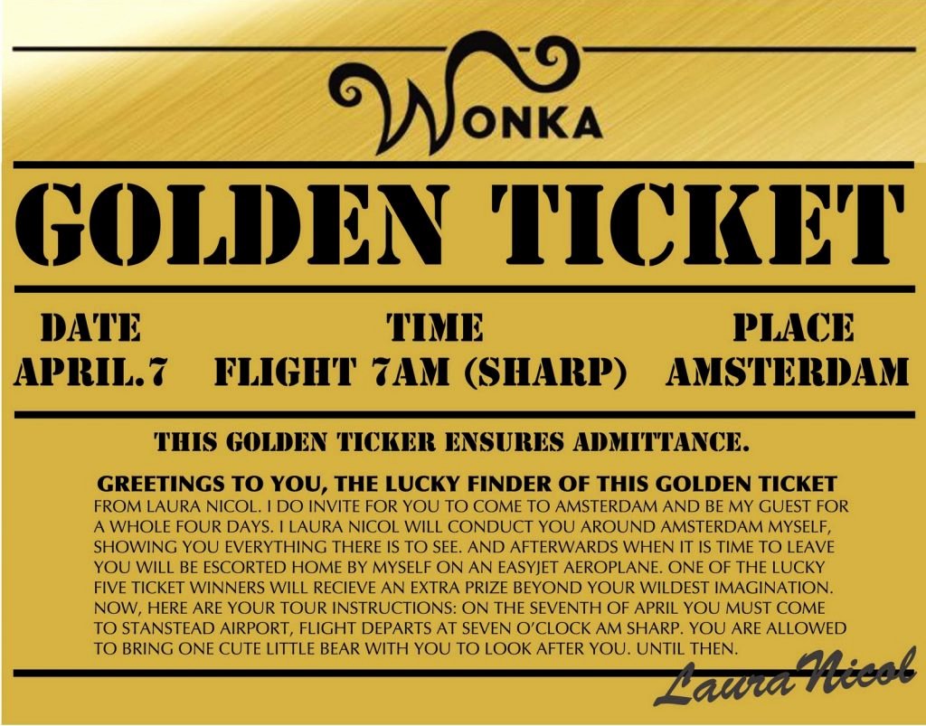Golden Ticket Template Editable Stcharleschill Template