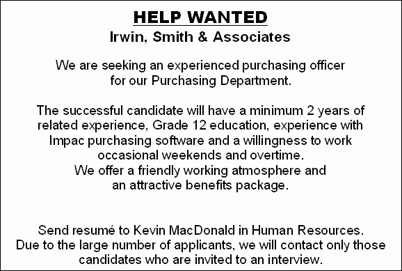 Help Wanted Ad Template Stcharleschill Template