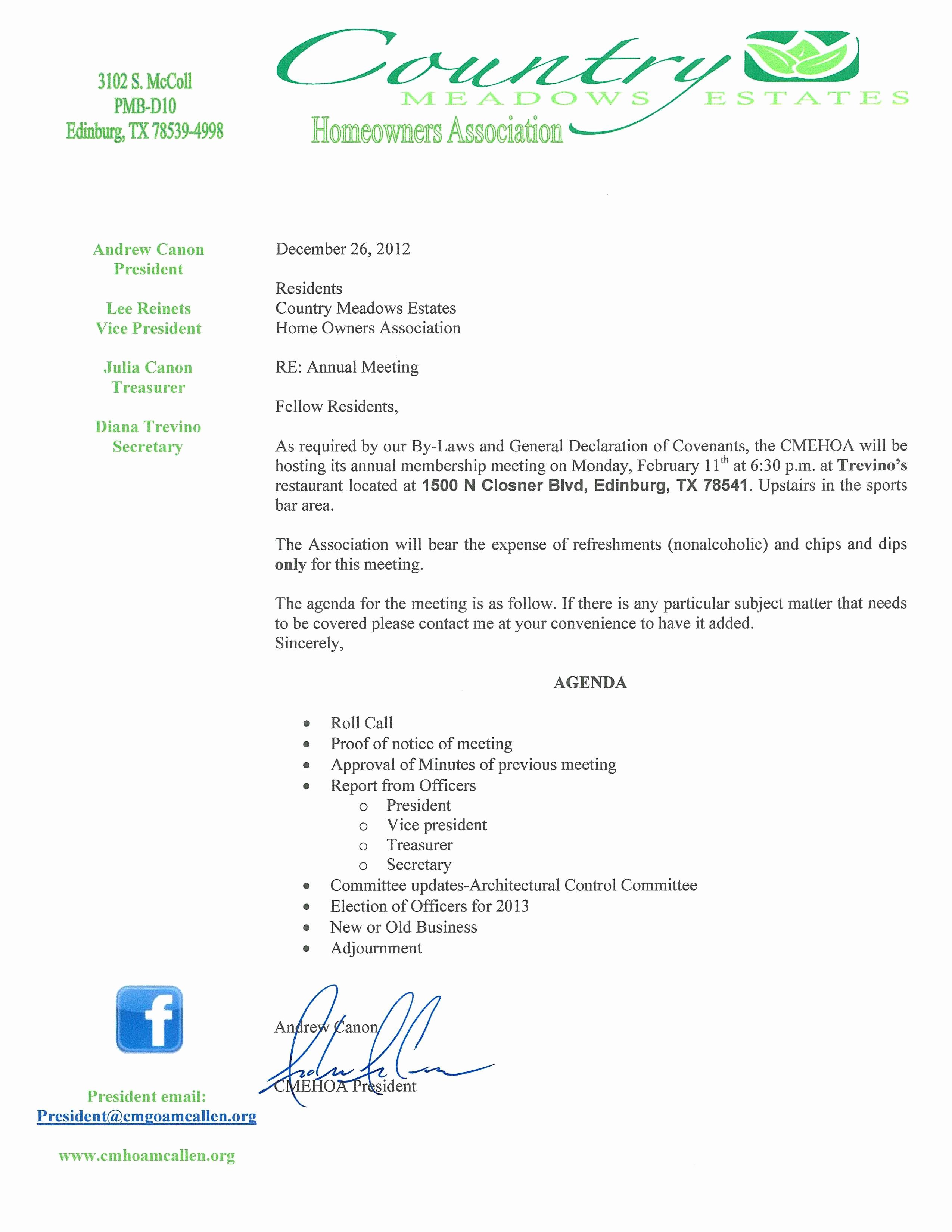 Hoa Meeting Minutes Template Stcharleschill Template