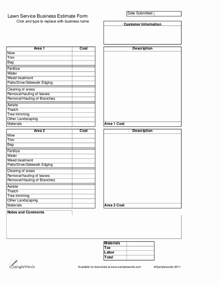 Lawn Care Quotes Template Stcharleschill Template