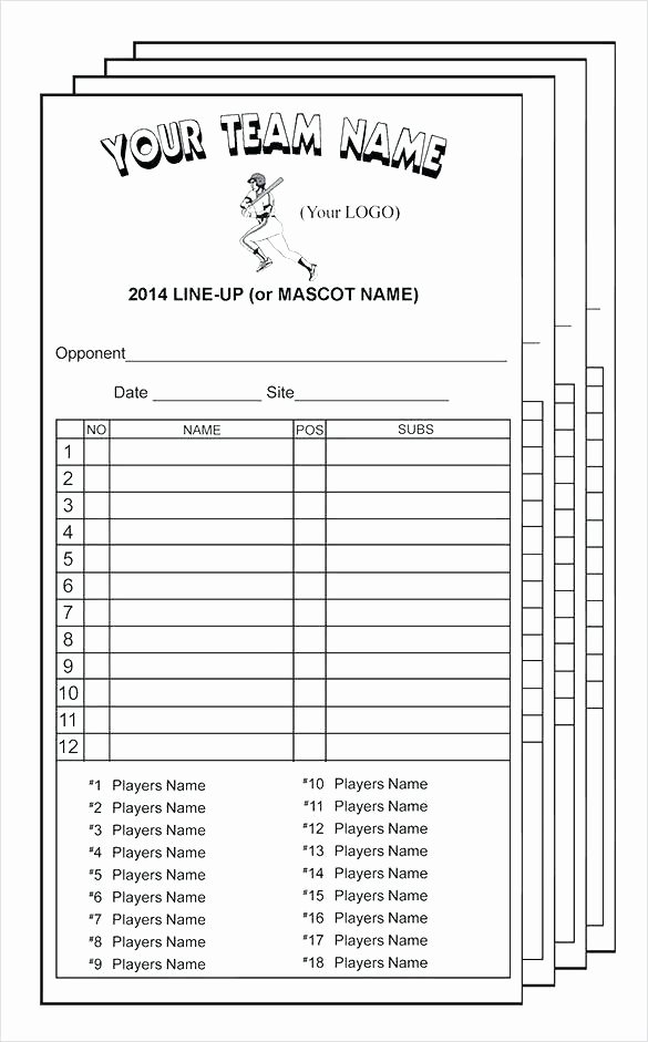 Little League Lineup Template