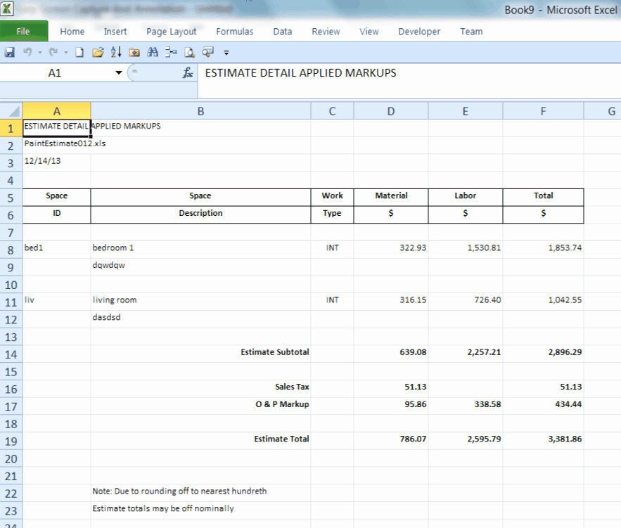 Painting Estimate Template Excel Stcharleschill Template