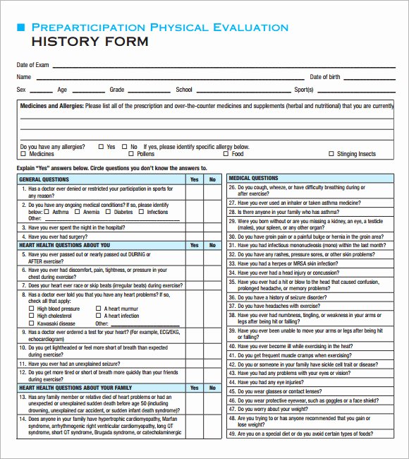 Physical Examination Form Template Stcharleschill Template