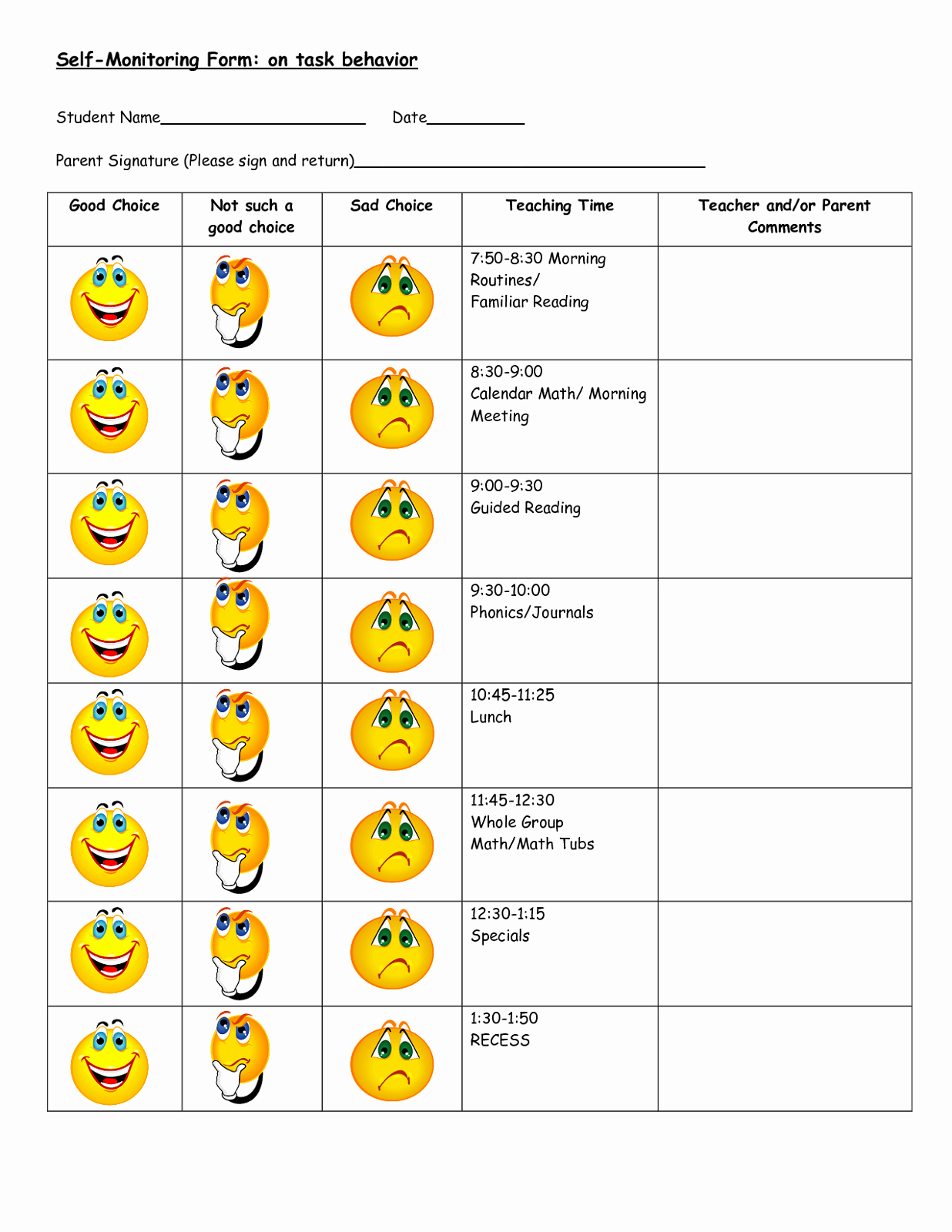 Preschool Behavior Plan Template Stcharleschill Template Preschool Behavior Plan Template Stcharleschill Template