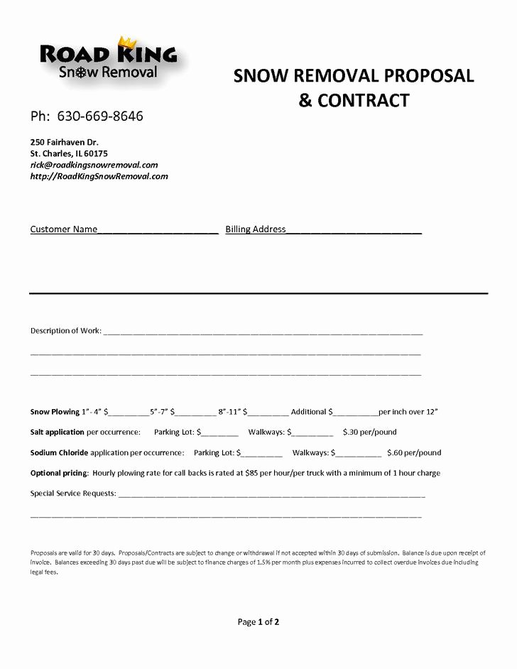 Snow Removal Bid Template Stcharleschill Template