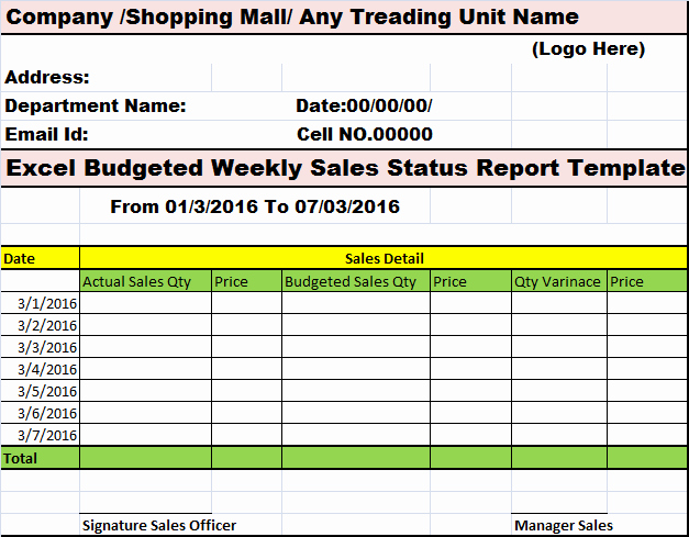 Weekly Security Report Template